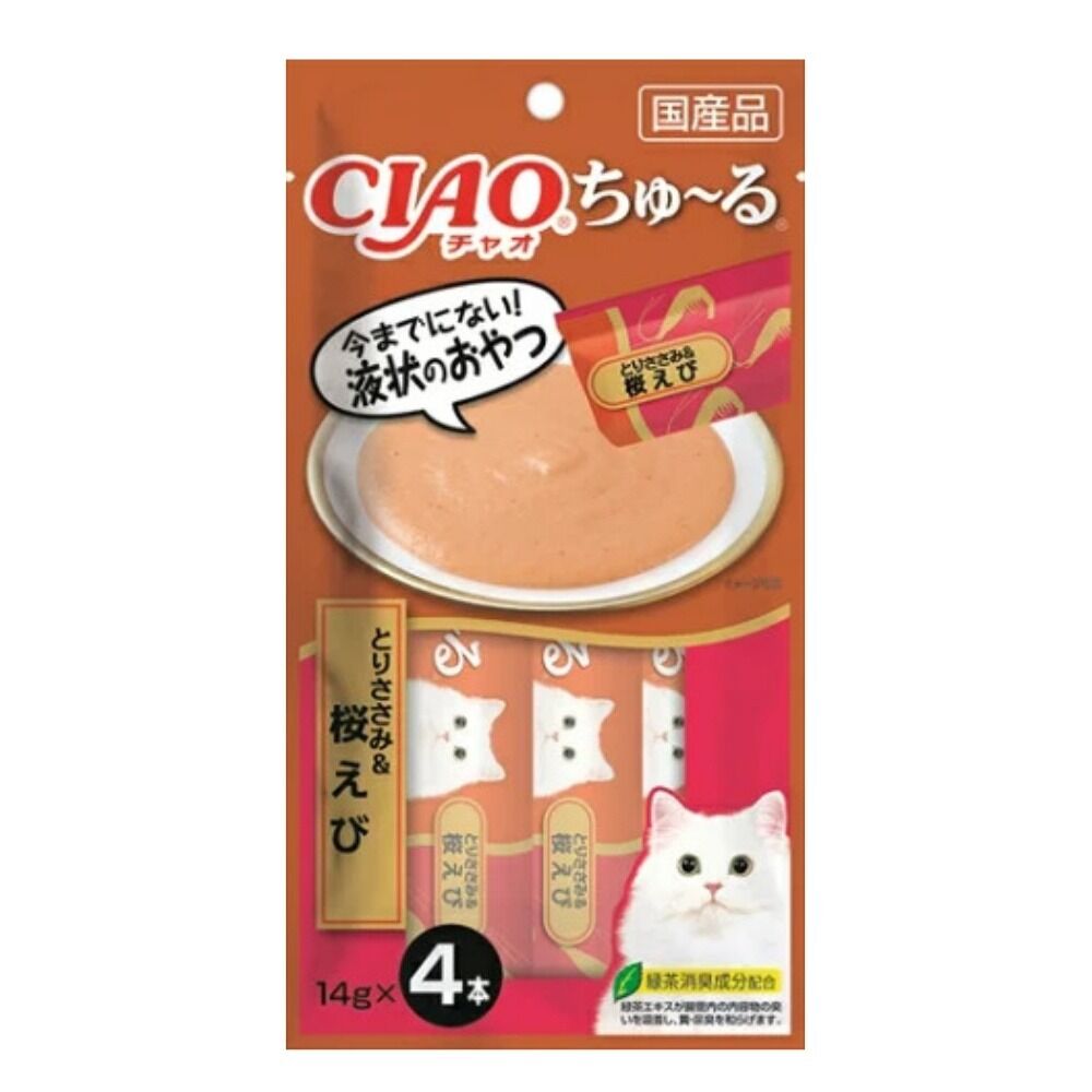 CIAO Japanese Cat Snacks (SC-99) - Chicken & Sakura Shrimp Paste ...