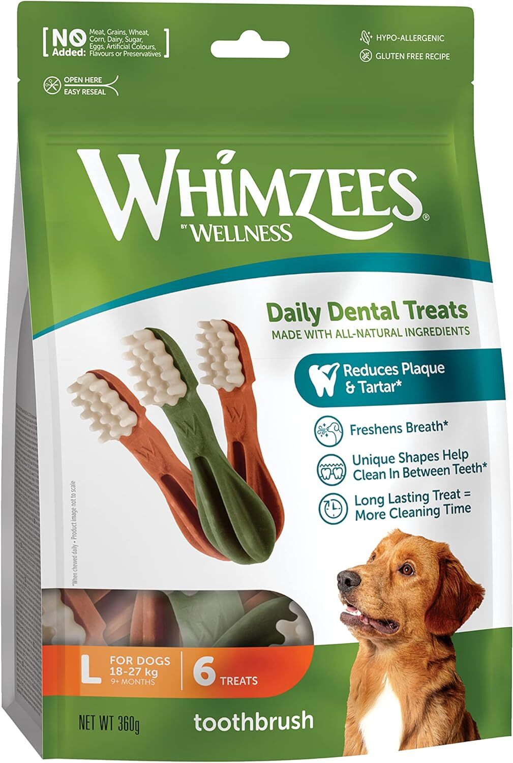 Whimzees Toothbrush - Special High-Efficiency Toothbrush Bone - 12.7oz ...