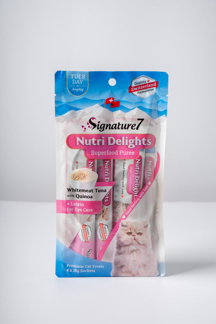 Signature 7 - Nutri Delights 營養肉泥唧唧醬小食 / 白肉吞拿魚+藜麥(眼睛護理) 15g x 4 ...