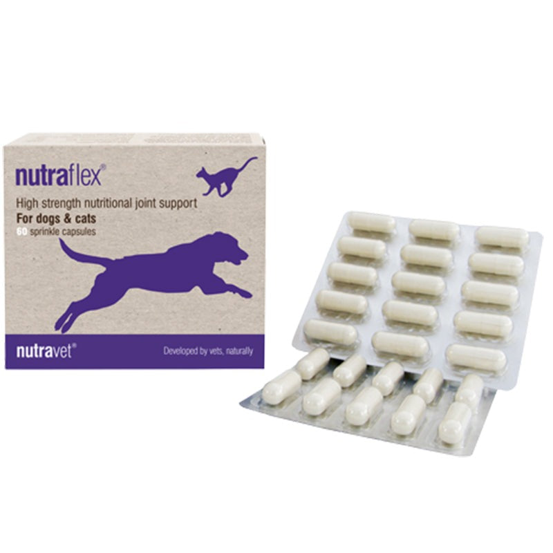 NUTRAVET NUTRAFLEX 改善關節 營養膠囊 (貓狗合用) 每盒60粒膠囊 – Pettington 柏靈頓獸醫寵物用品