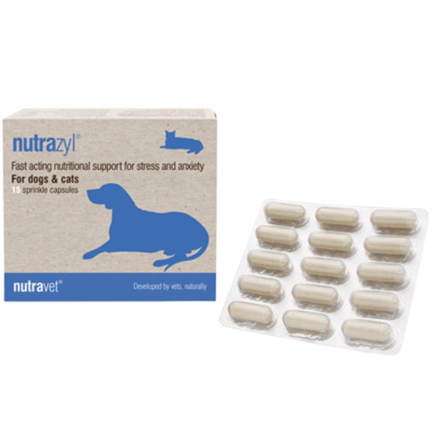 NUTRAVET NUTRAZYL 情緒/行為護理 補充膠囊 (貓狗合用) 每盒15粒膠囊 – Pettington 柏靈頓獸醫寵物用品